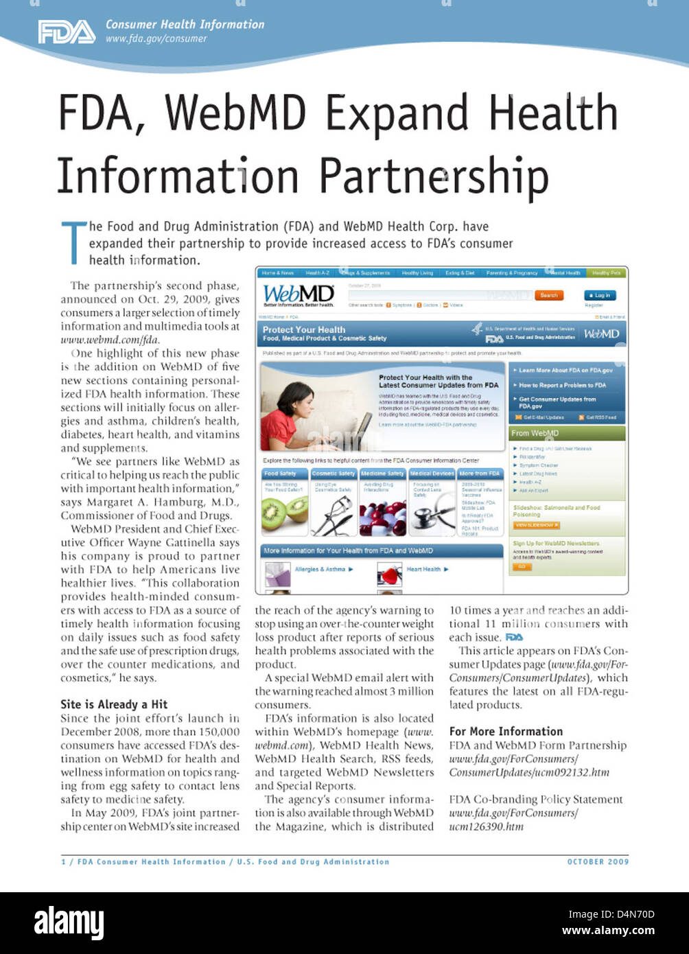 The FDA and WebMD have expanded their health information partnership to ...