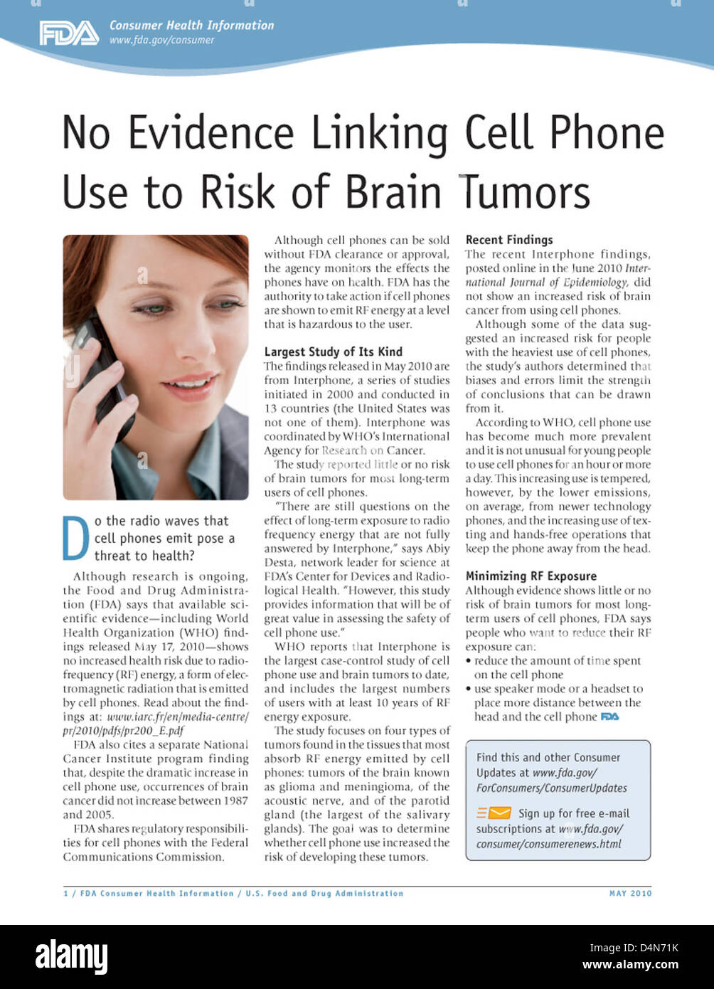 The FCC and WHO have clarified that there is no conclusive evidence ...