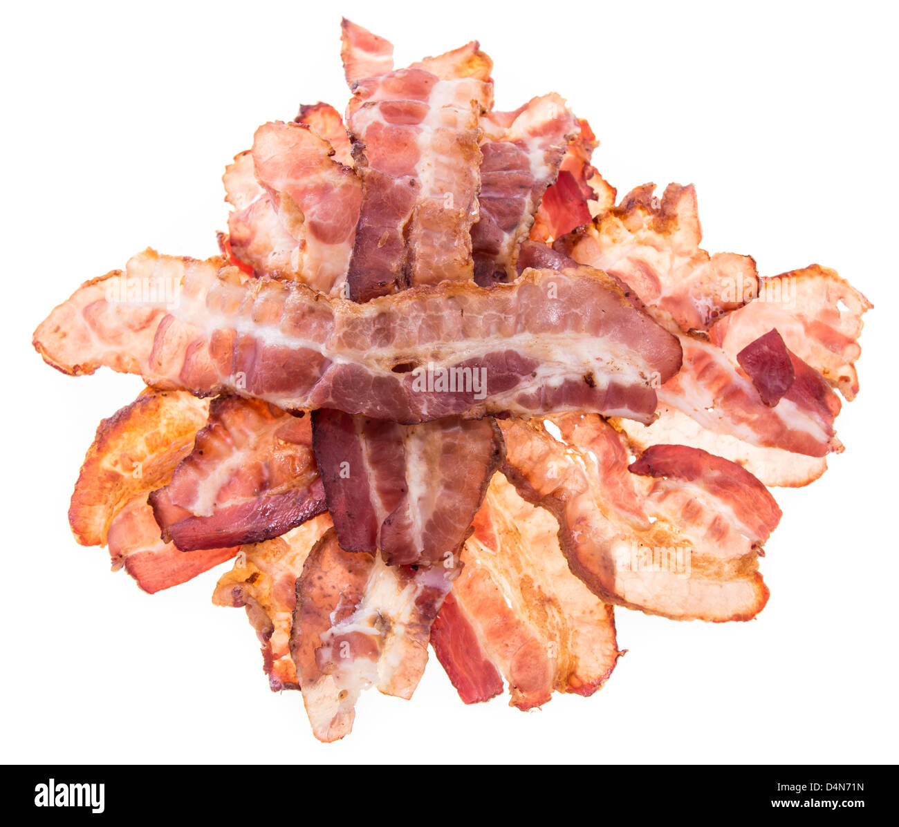 Heap of Bacon isolated on white background Stock Photo - Alamy