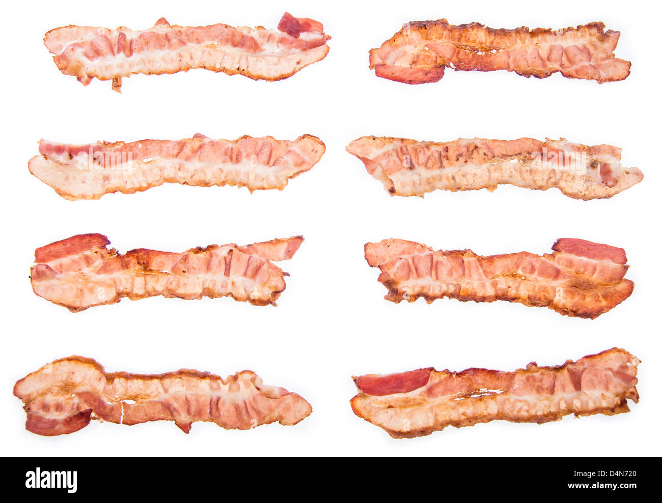 Bacon Stripes isolated on white background Stock Photo - Alamy