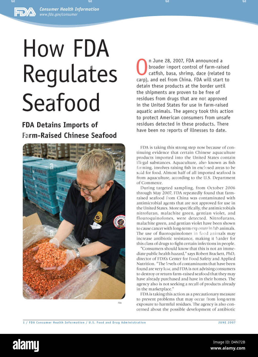 The FDA regulates seafood imports, including detaining farm-raised ...