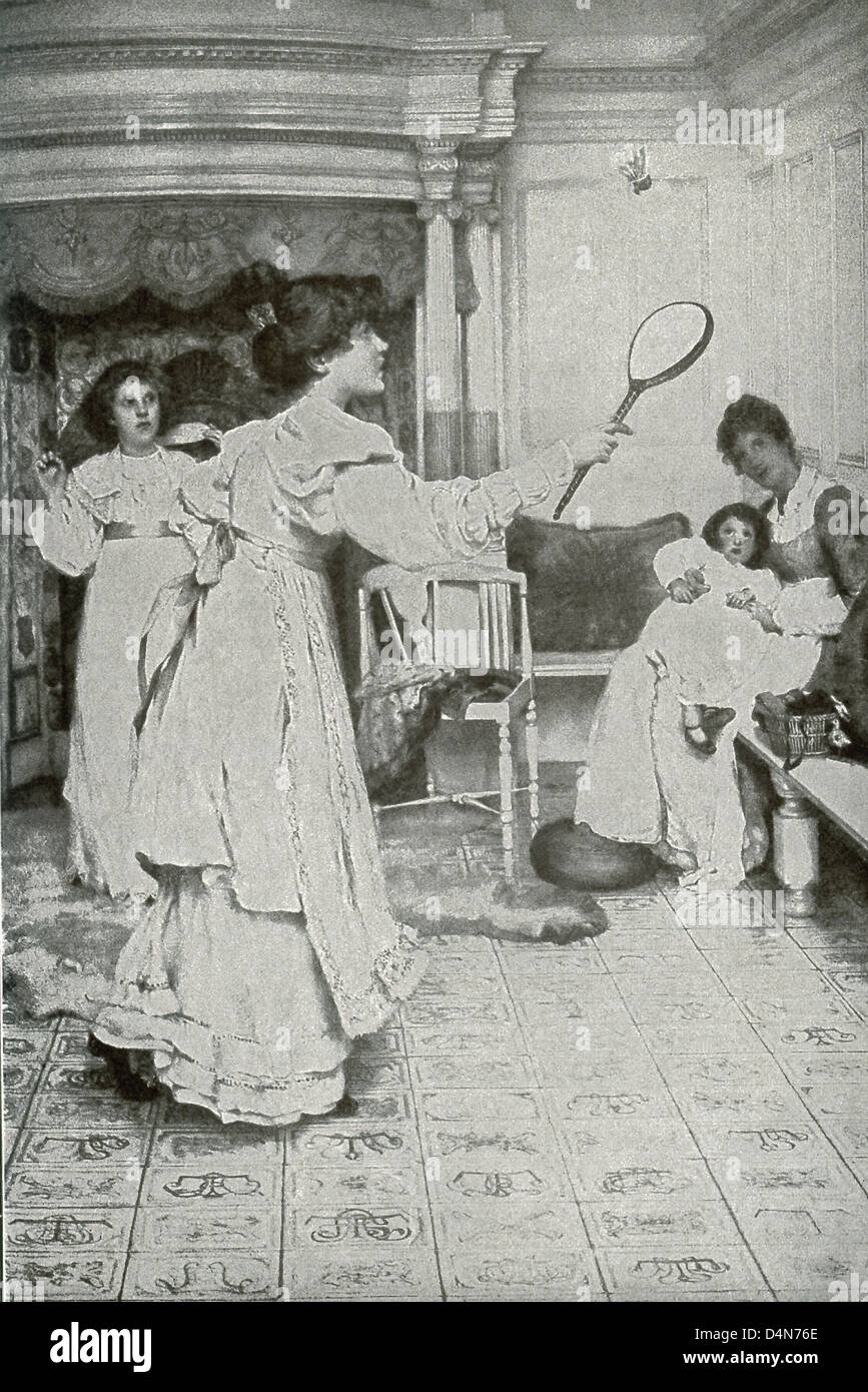 Battledore and Shuttlecock (shown here in earl y 1900s)was a game ...