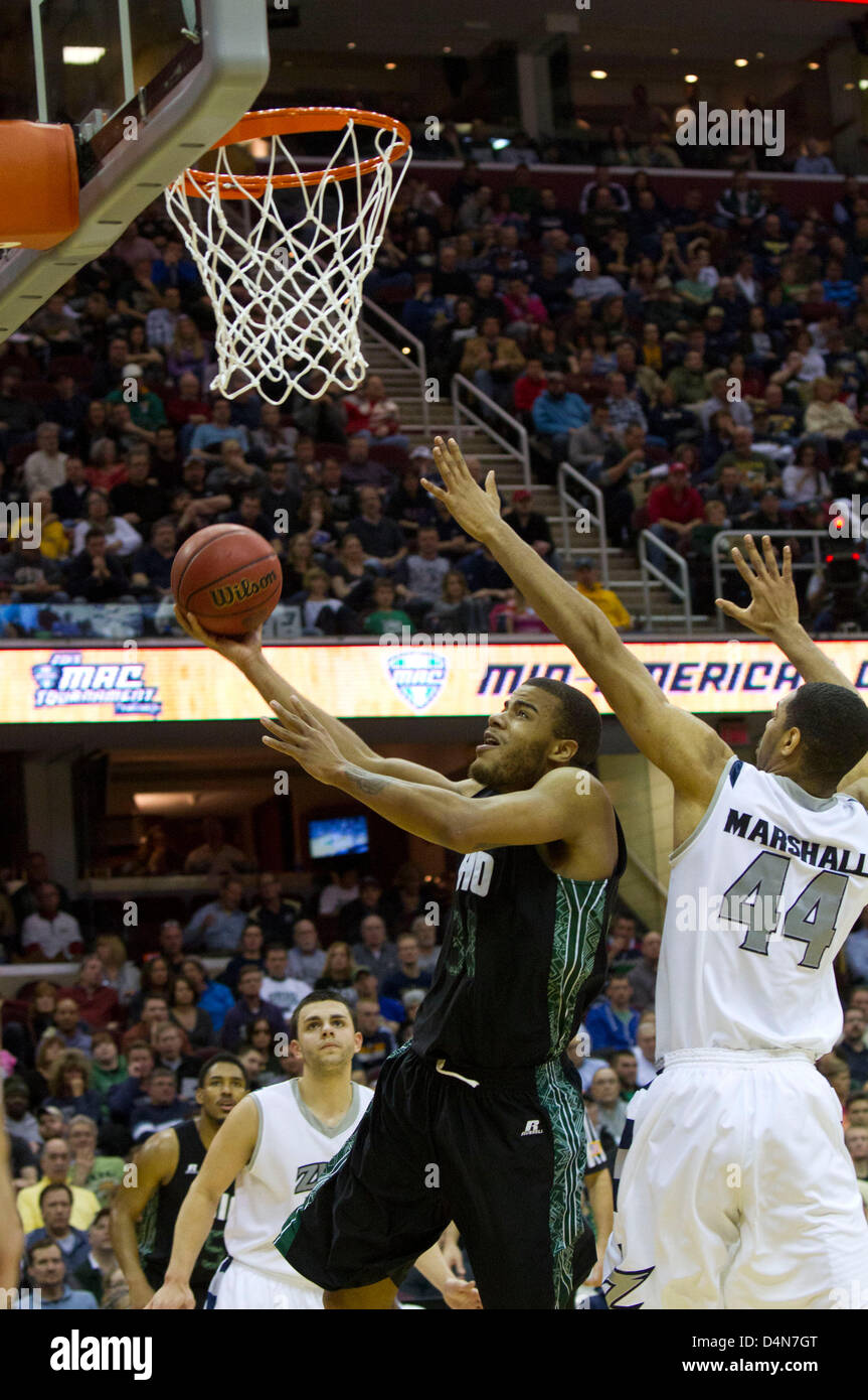 March 16, 2013: Reggie Keely (30) of Ohio goes in for a layup as Zeke ...