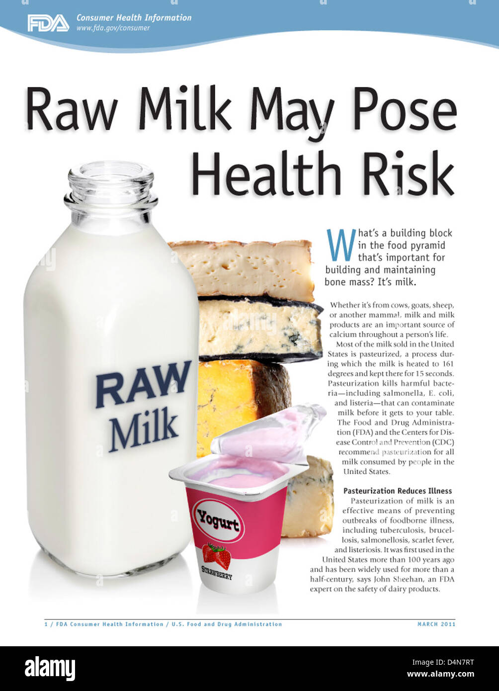 The FDA warns that raw milk can pose serious health risks, including ... The FDA warns that raw milk can pose serious health risks, including ...