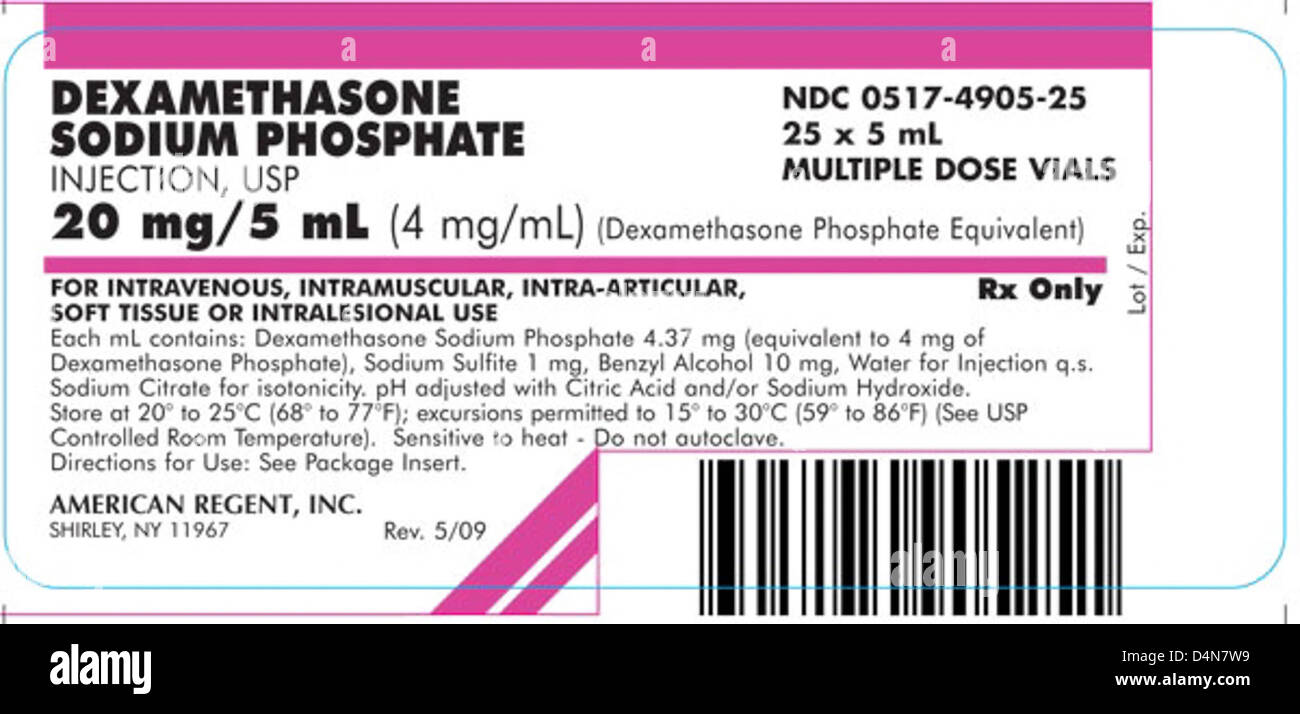 American Regent Has Recalled Dexamethasone Sodium Phosphate Injection
