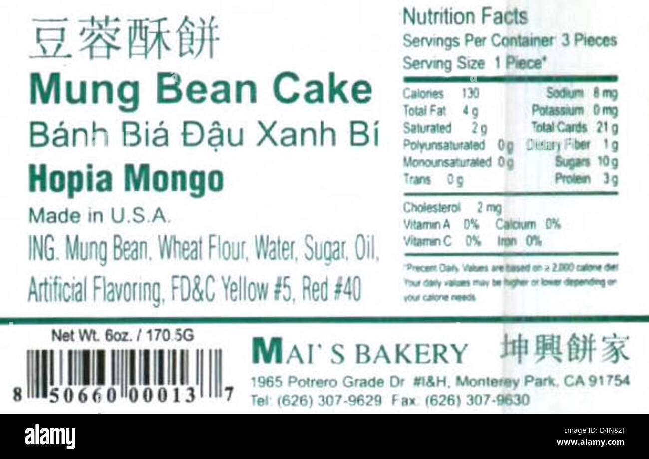 Mai's Bakery has recalled hopia mango and moon cake products due to an ...