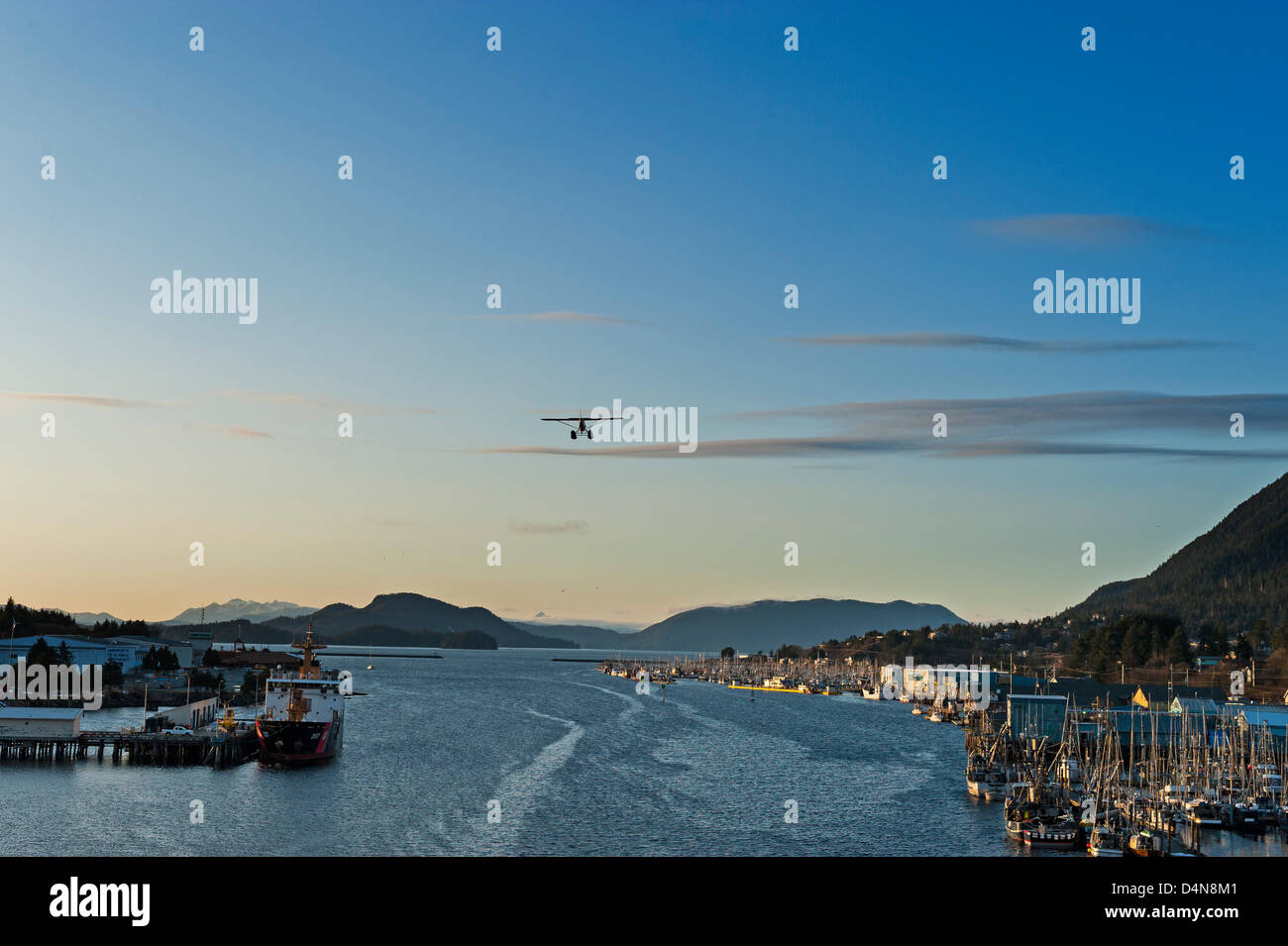 Sitka, Alaska 16 March 2013 Herring sac roe fishery spotter sea plane ...