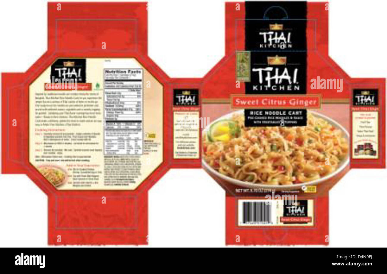 RECALLED - Thai Kitchen Noodle Carts (Sweet Citrus Ginger, Thai Peanut ...