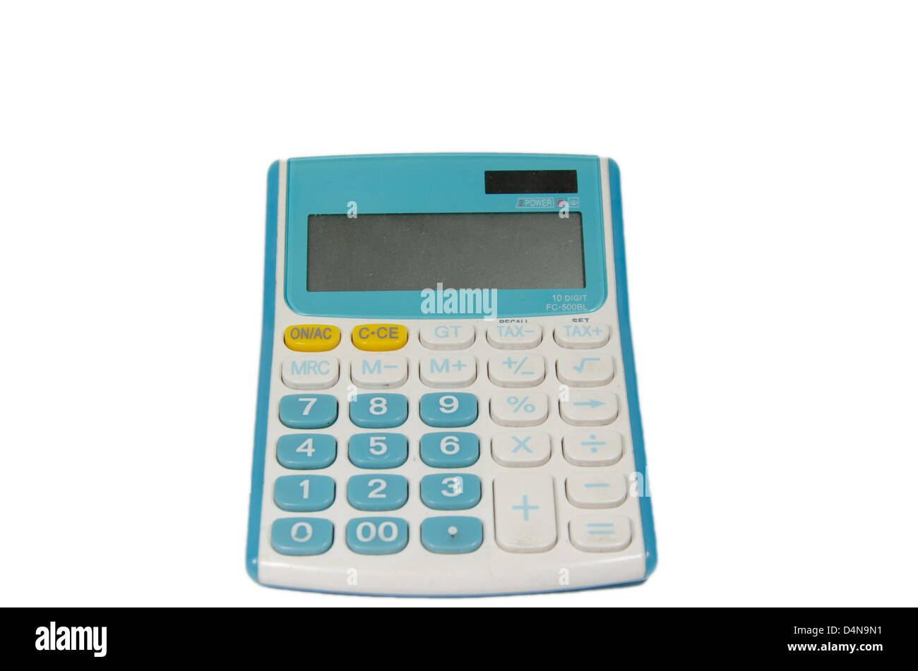 Calculator isolated on a white background with a blank screen Stock ...