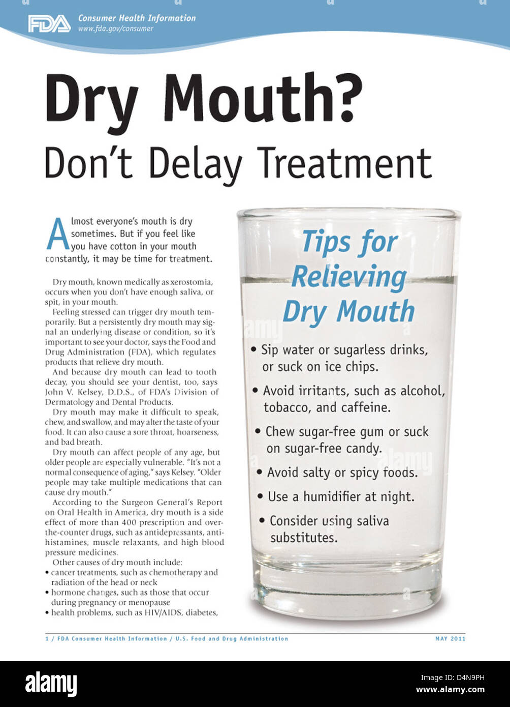 The FDA highlights the importance of treating dry mouth (xerostomia ...