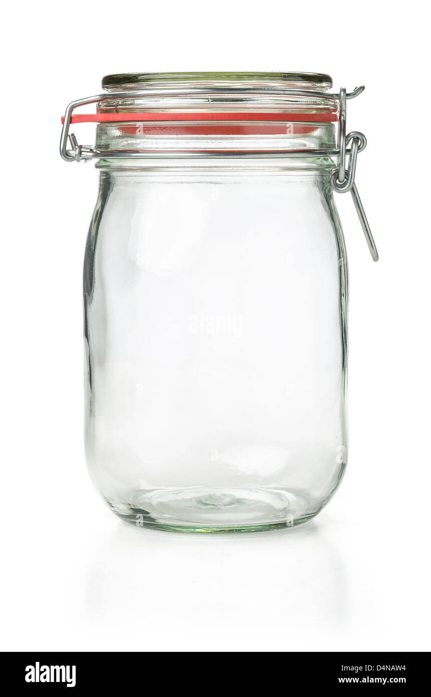 empty canning jar on a white background Stock Photo - Alamy