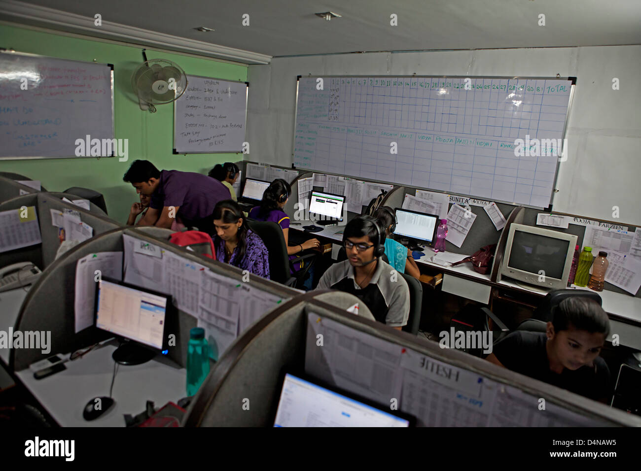 inside an Indian call-centre office Stock Photo - Alamy