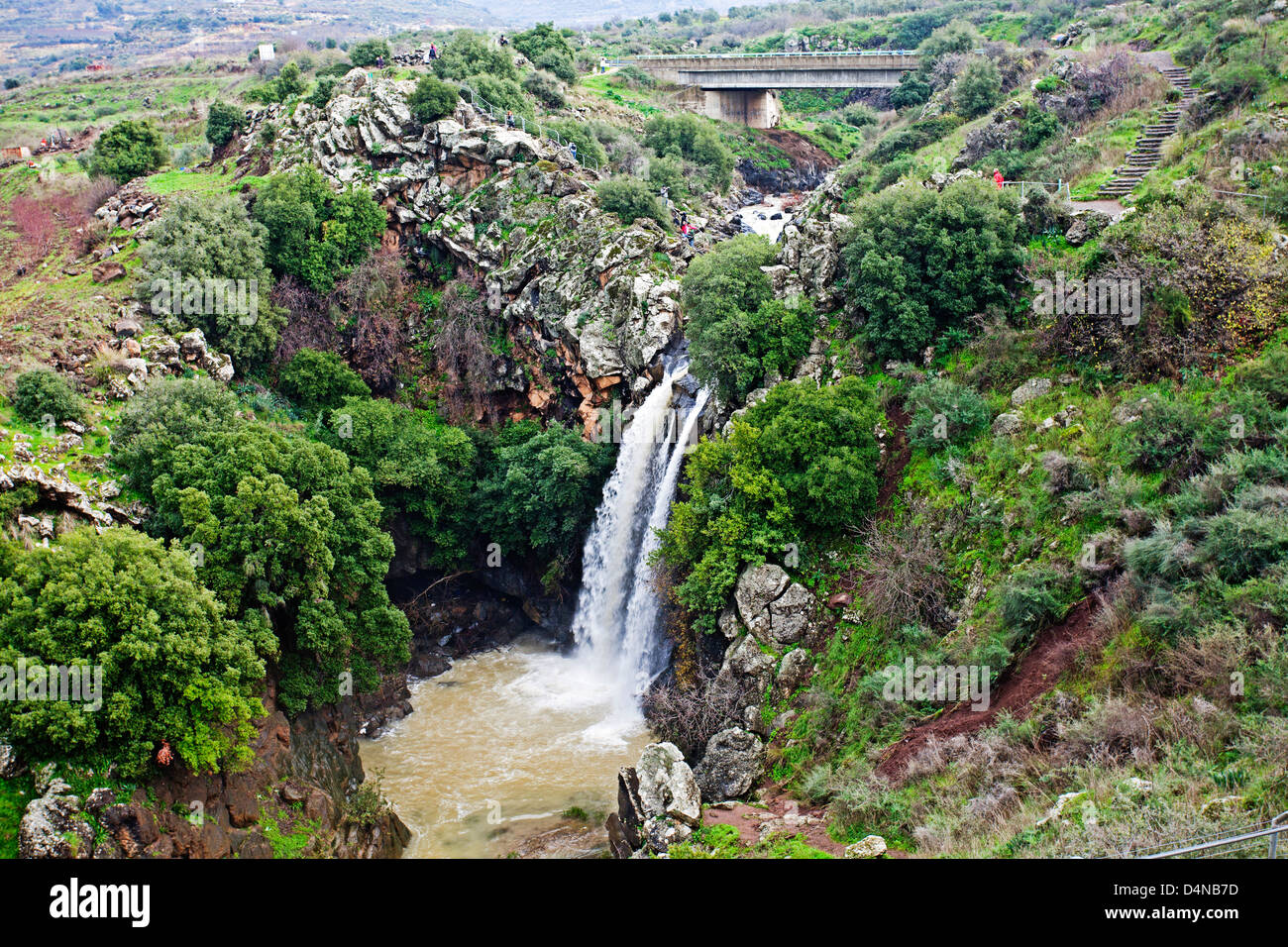 Israel, Golan Heights, Saar stream and waterfall nature reserve Stock ...