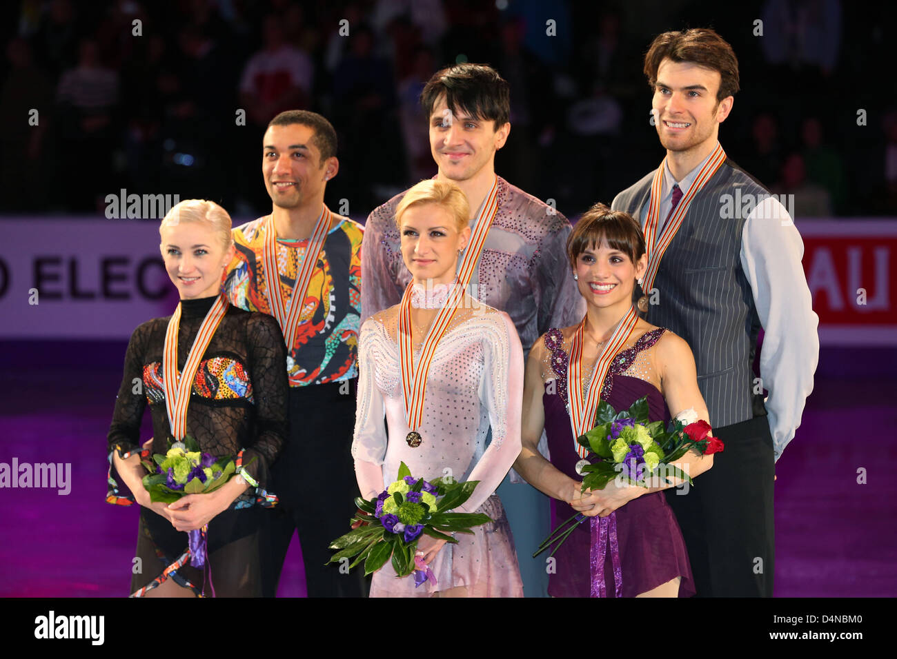 (L to R) Aliona Savchenko & Robin Szolkowy (GER), Tatiana Volosozhar ...