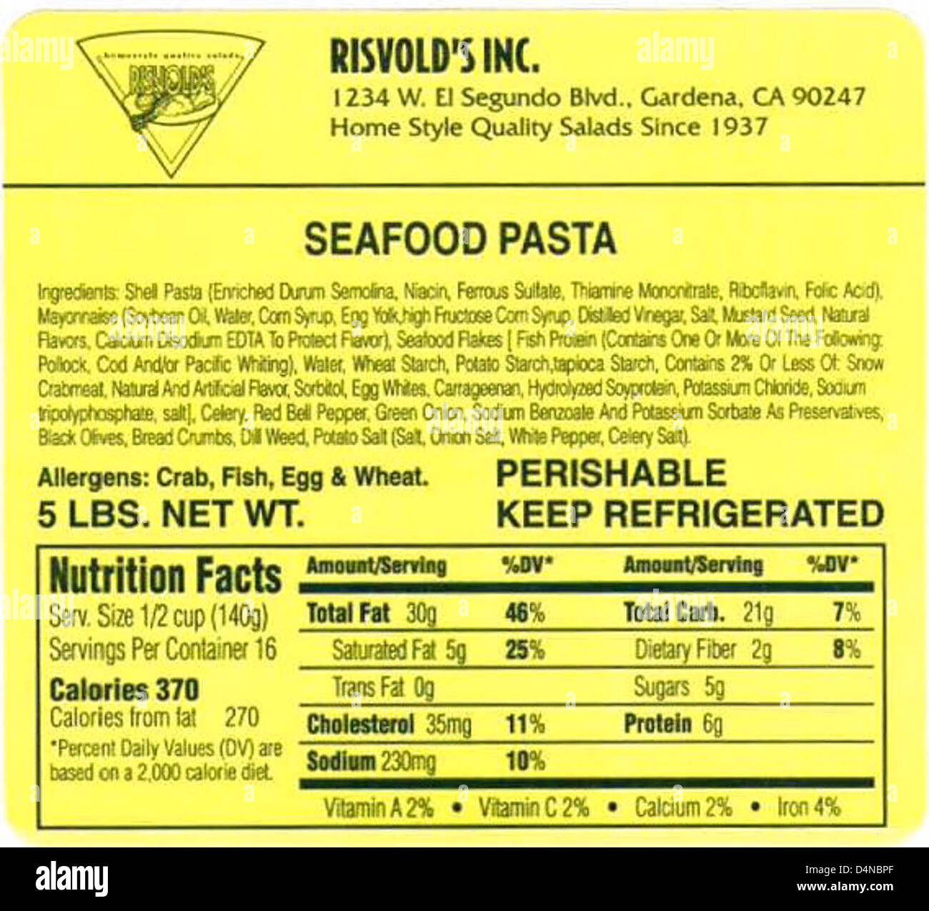 Progresso and Risvold's Inc. have recalled seafood pasta products due ...