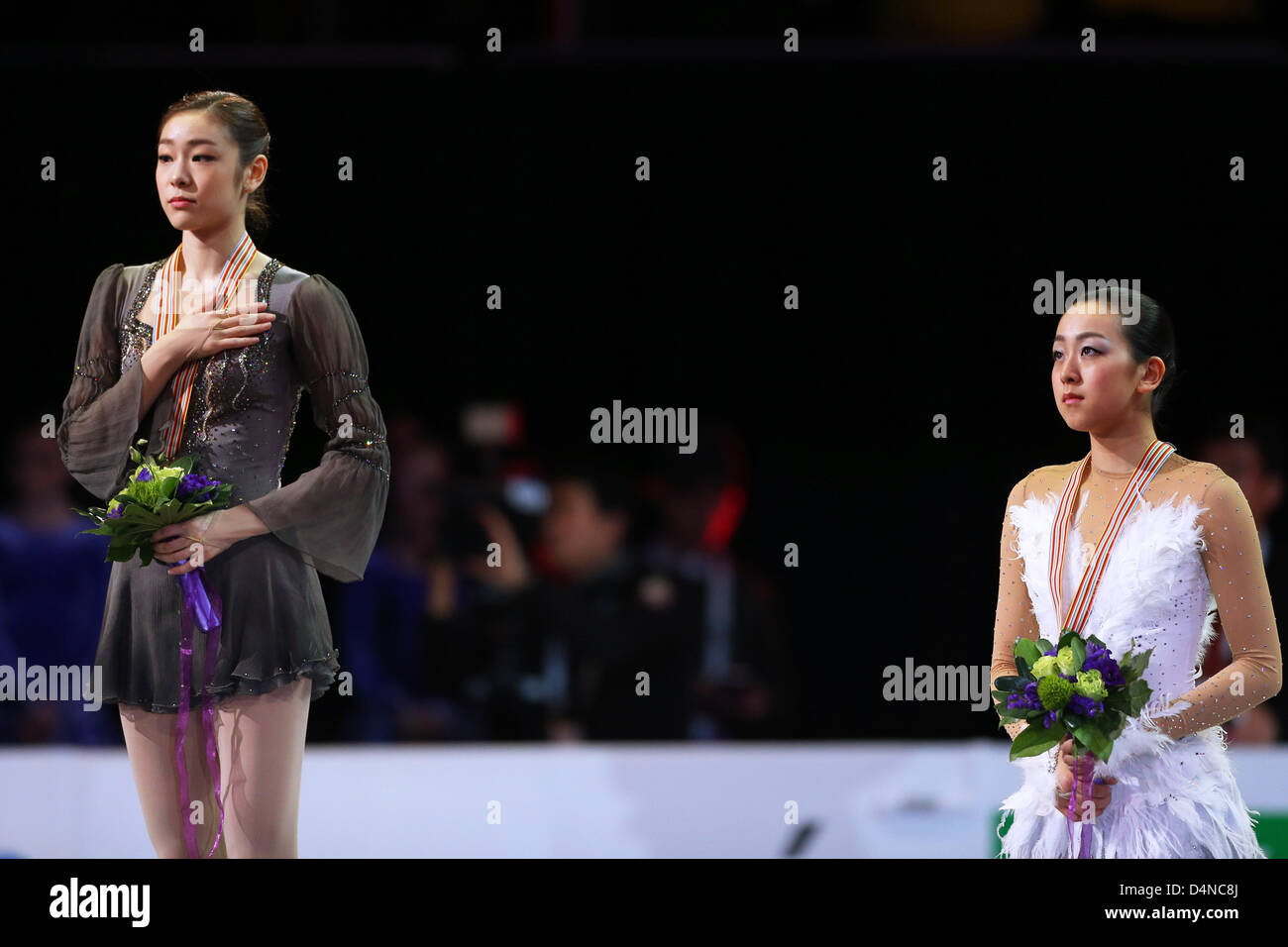 (L to R) Kim Yu-NA (KOR), Mao Asada (JPN), March 16, 2013 - Figure ...