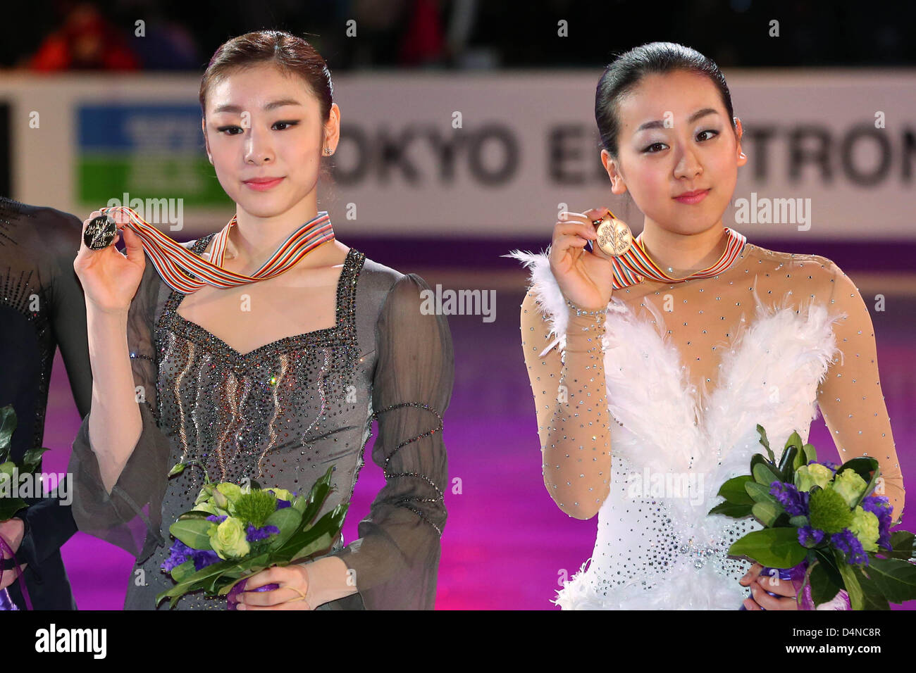 (L to R) Kim Yu-NA (KOR), Mao Asada (JPN), March 16, 2013 - Figure ...