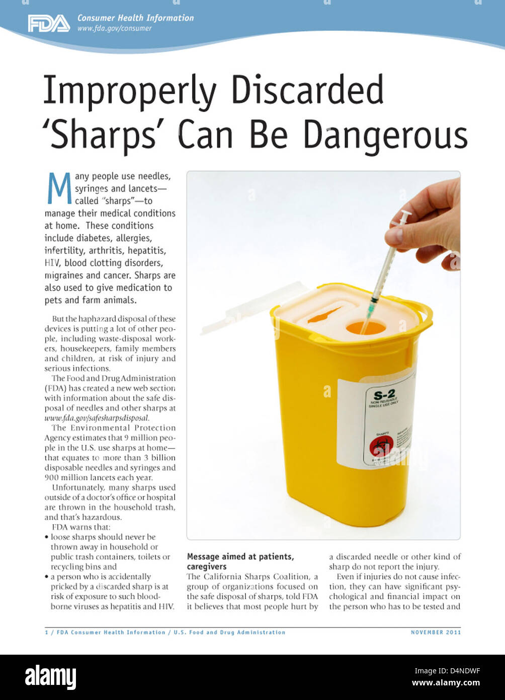 Improperly Discarded ‘Sharps’ Can Be Dangerous Stock Photo - Alamy