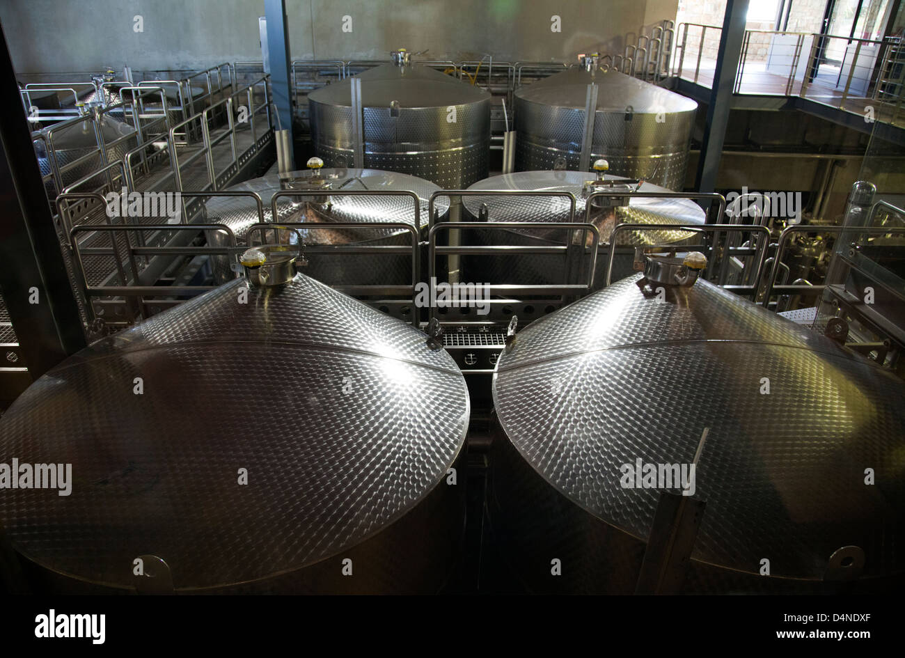 Steel Vat Storage of Wine at Tokara - Stellenbosch - South Africa Stock ...