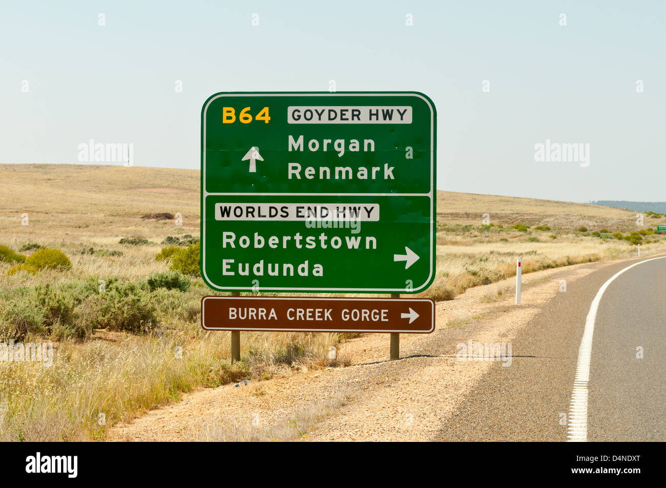 World's End Sign, near Burra, South Australia, Australia Stock Photo ...