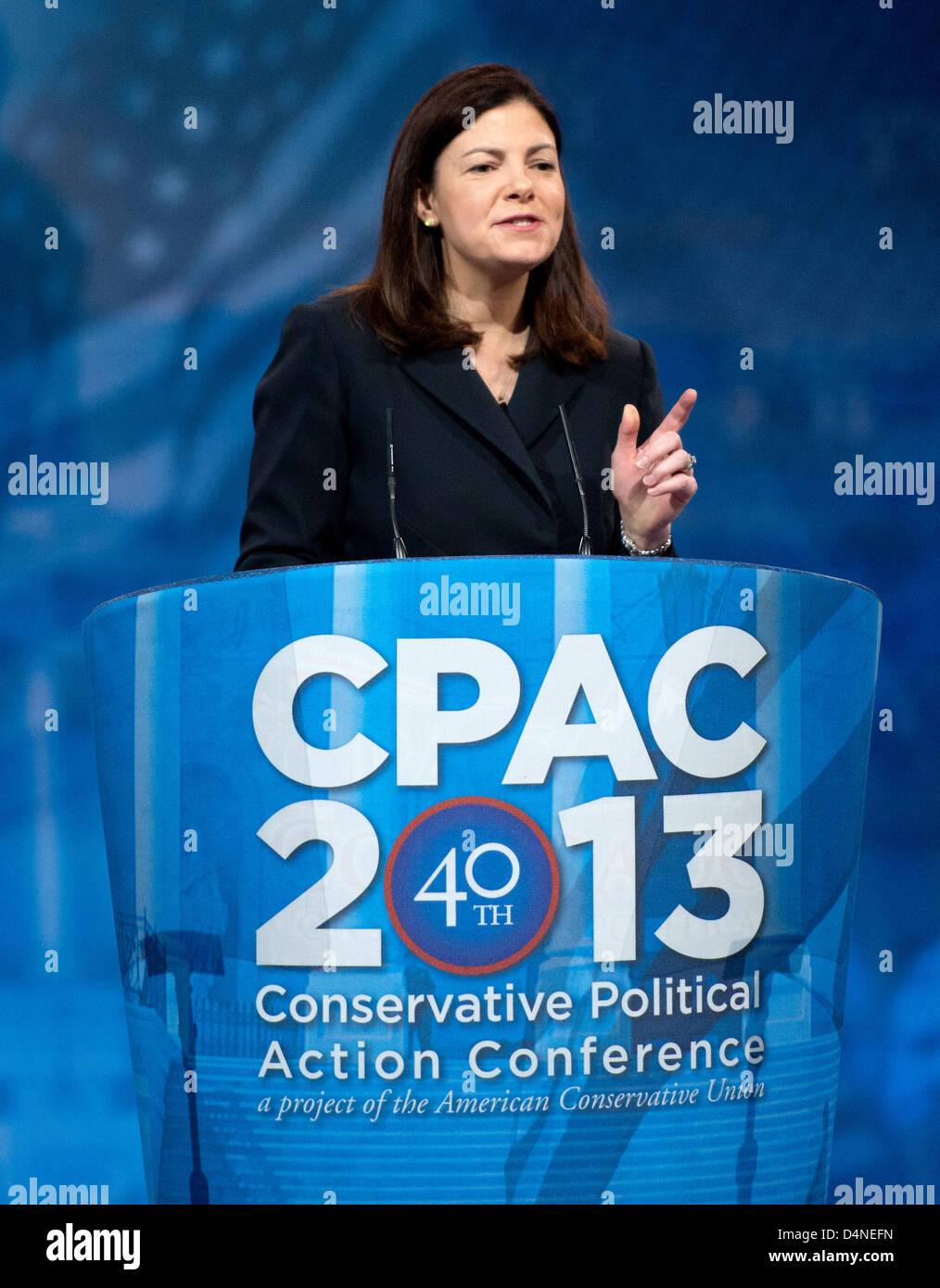 United States Senator Kelly Ayotte (Republican of New Hampshire) makes ...