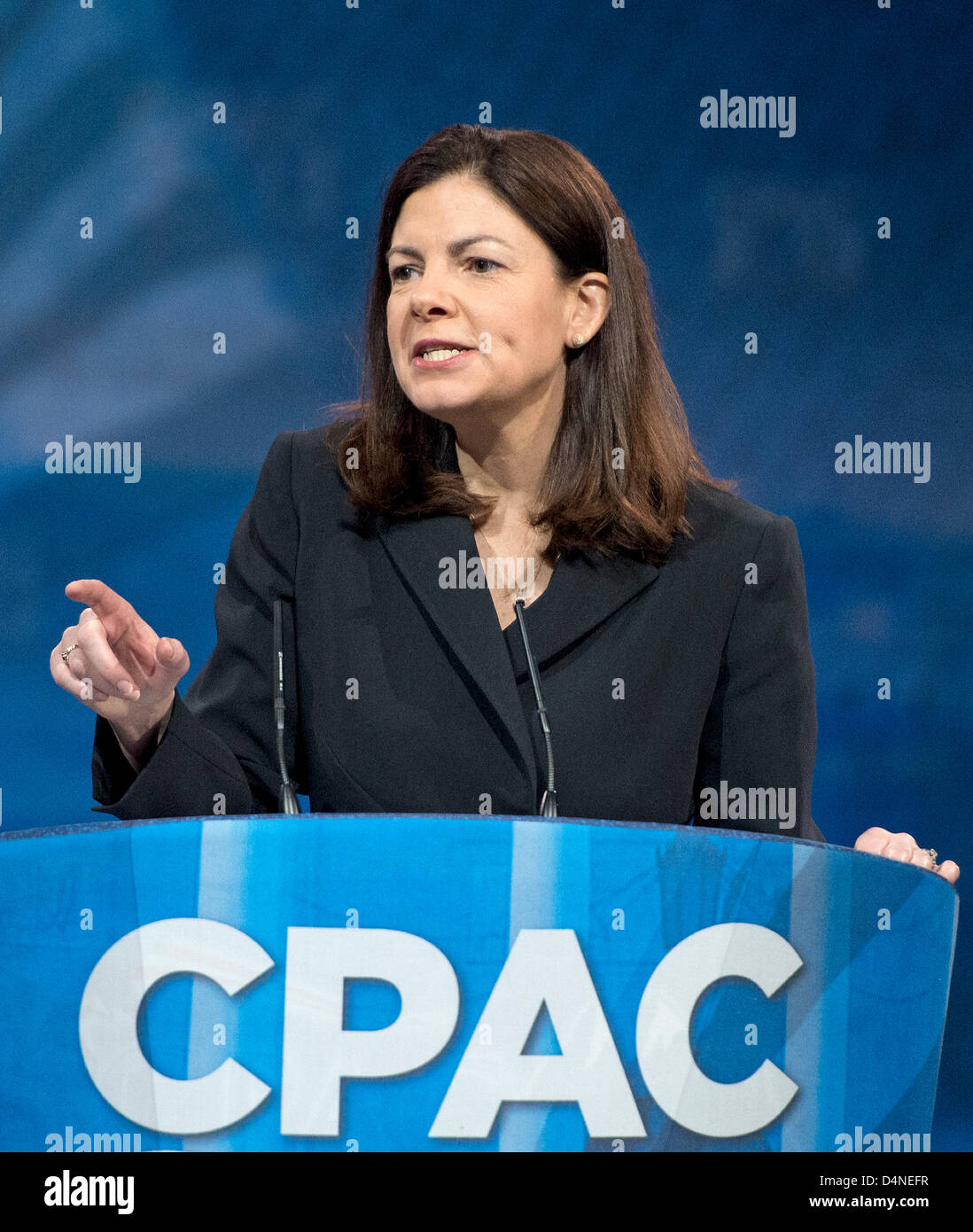 United States Senator Kelly Ayotte (Republican of New Hampshire) makes ...