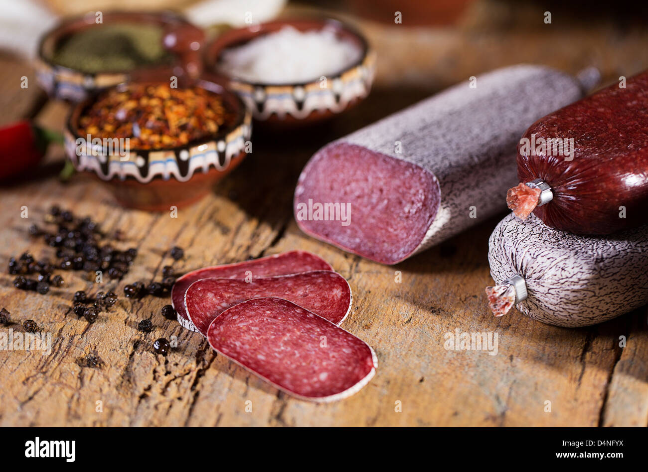 Traditional Bulgarian Salami Stock Photo - Alamy