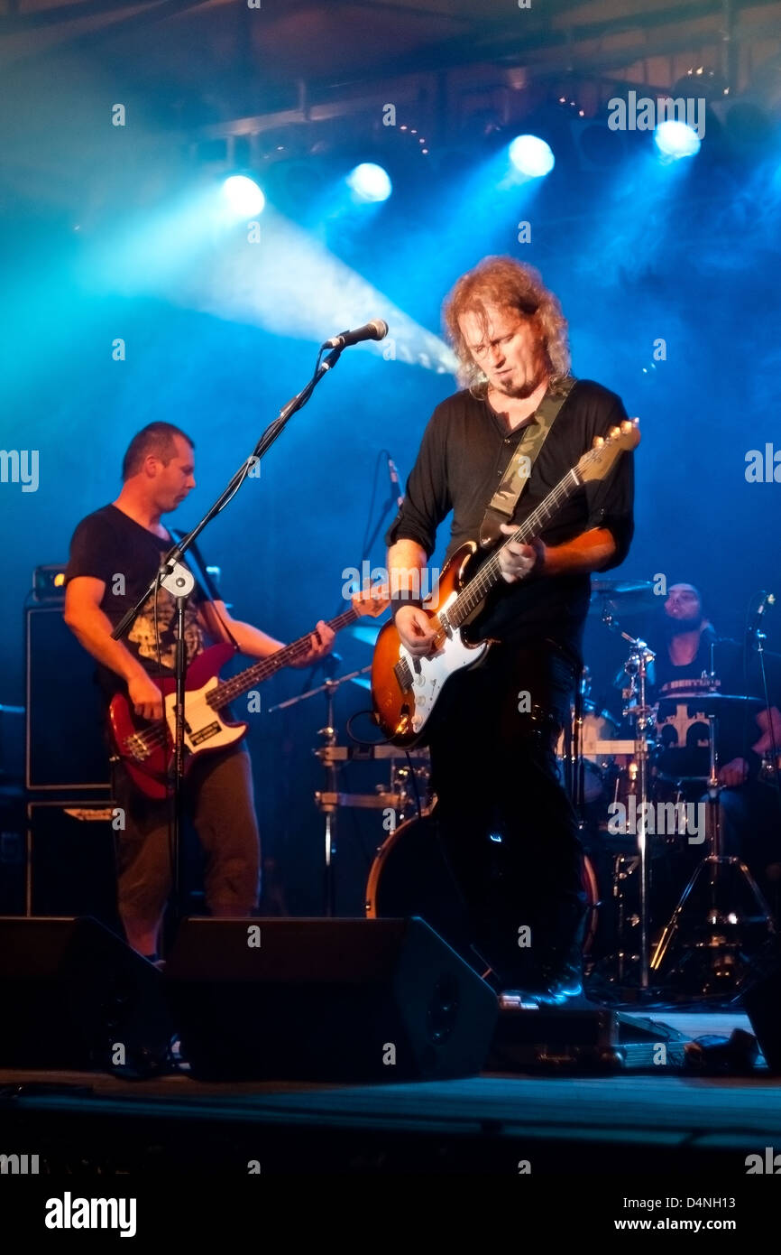 Rock band "VINTAGE" playing live on stage, Poland Stock Photo - Alamy