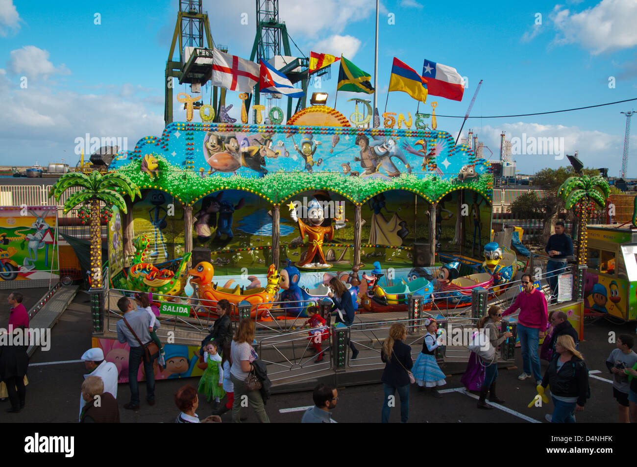 Fun fair during carnival Santa Cruz city Tenerife island Canary Islands ...