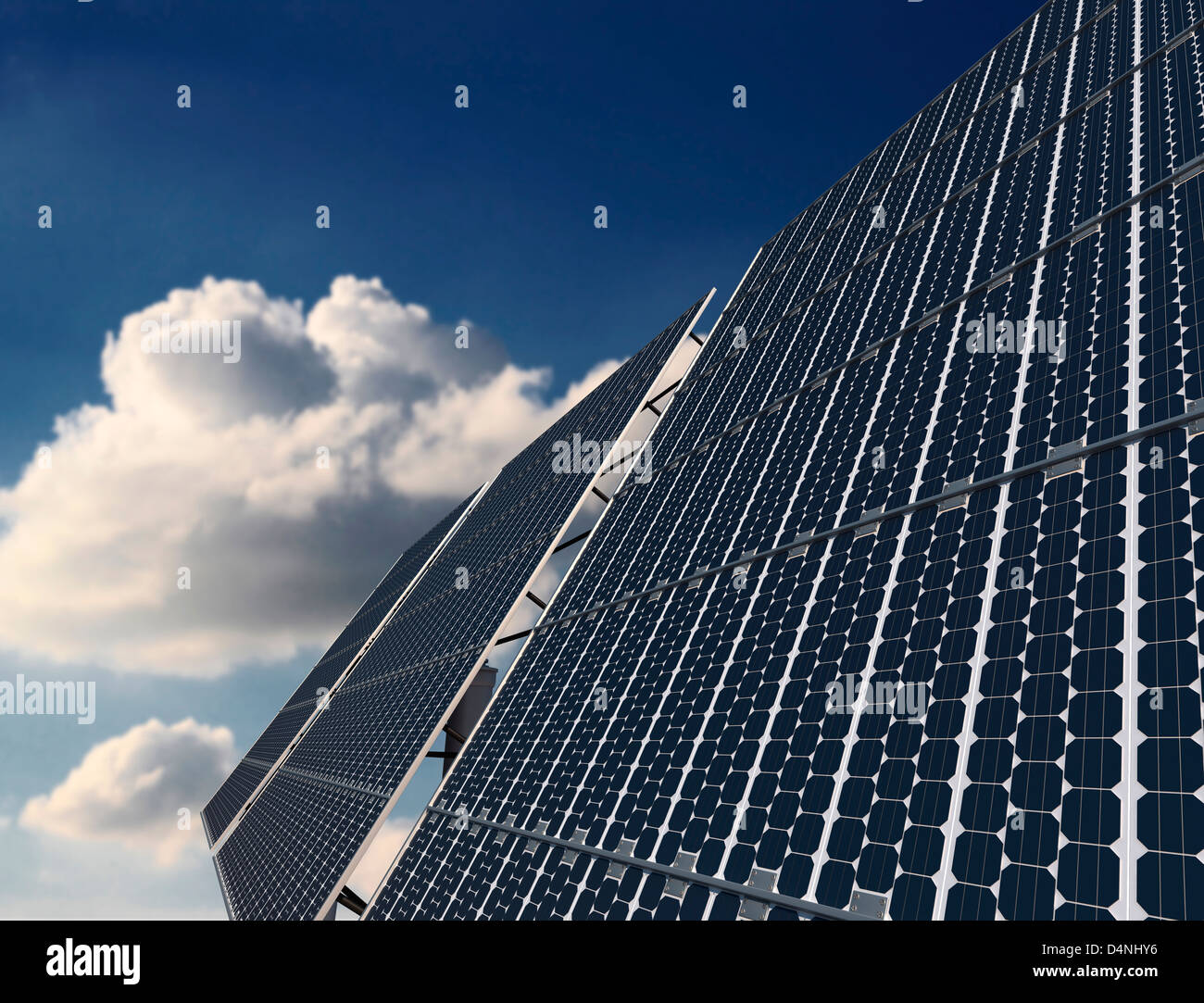 Renewable Energy from Sun with Solar Panel Stock Photo - Alamy