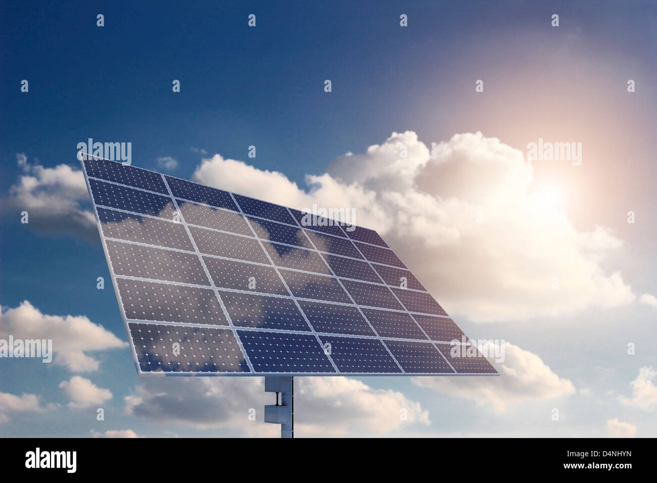 Renewable Energy from Sun with Solar Panel Stock Photo - Alamy
