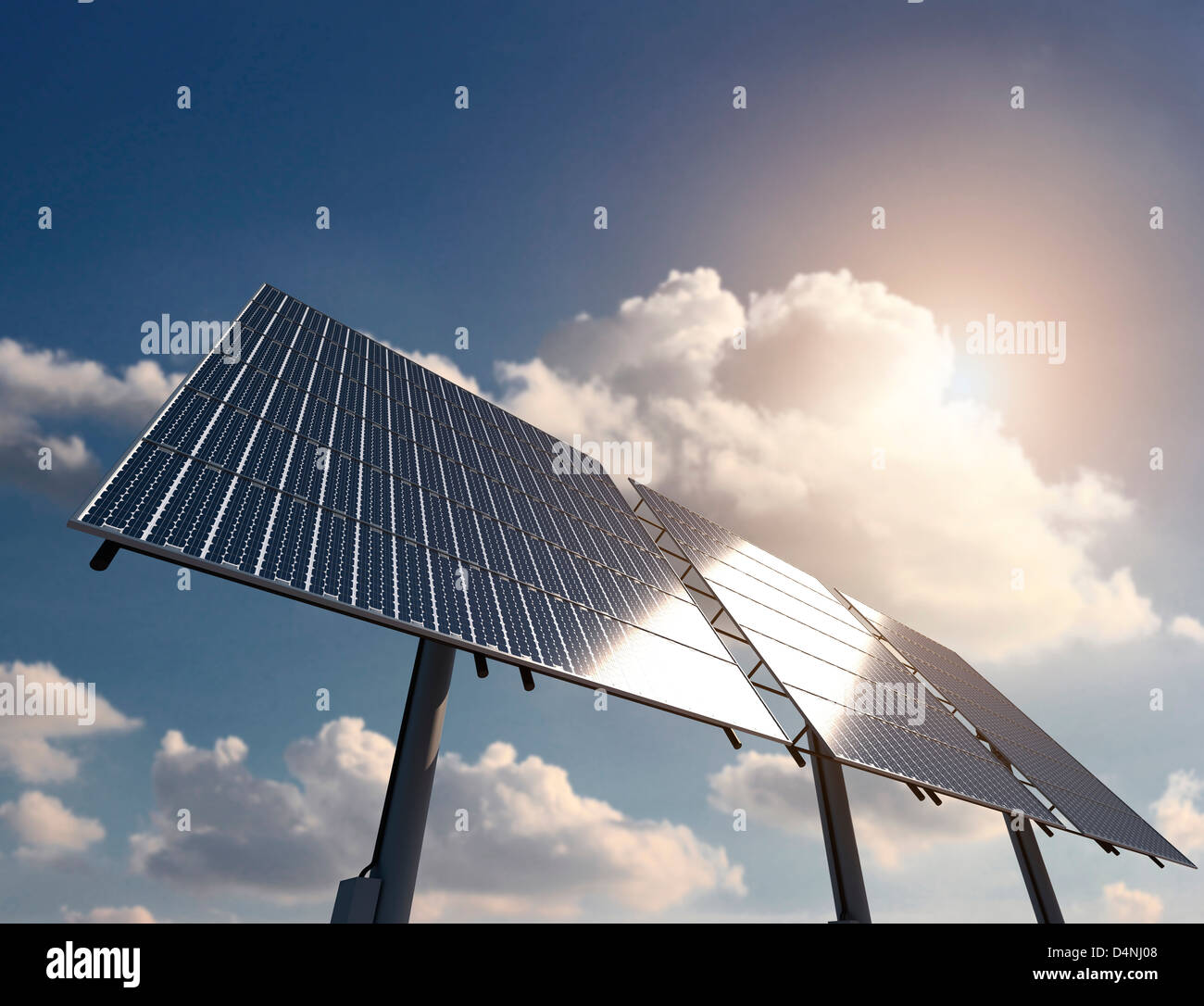 Renewable Energy from Sun with Solar Panel Stock Photo - Alamy