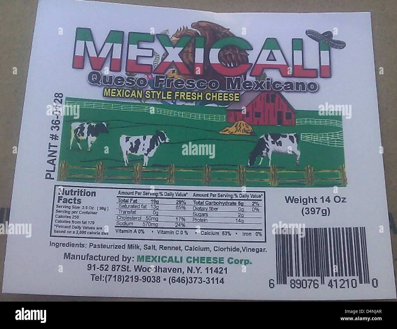 Mexicali Cheese Corp. has recalled certain cheese products due to ...