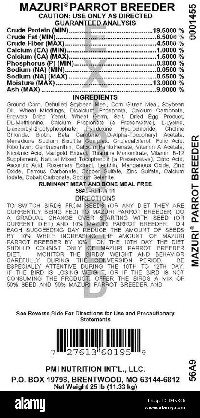 A recall was issued for animal feed products from LabDiet, Mazuri, and ...