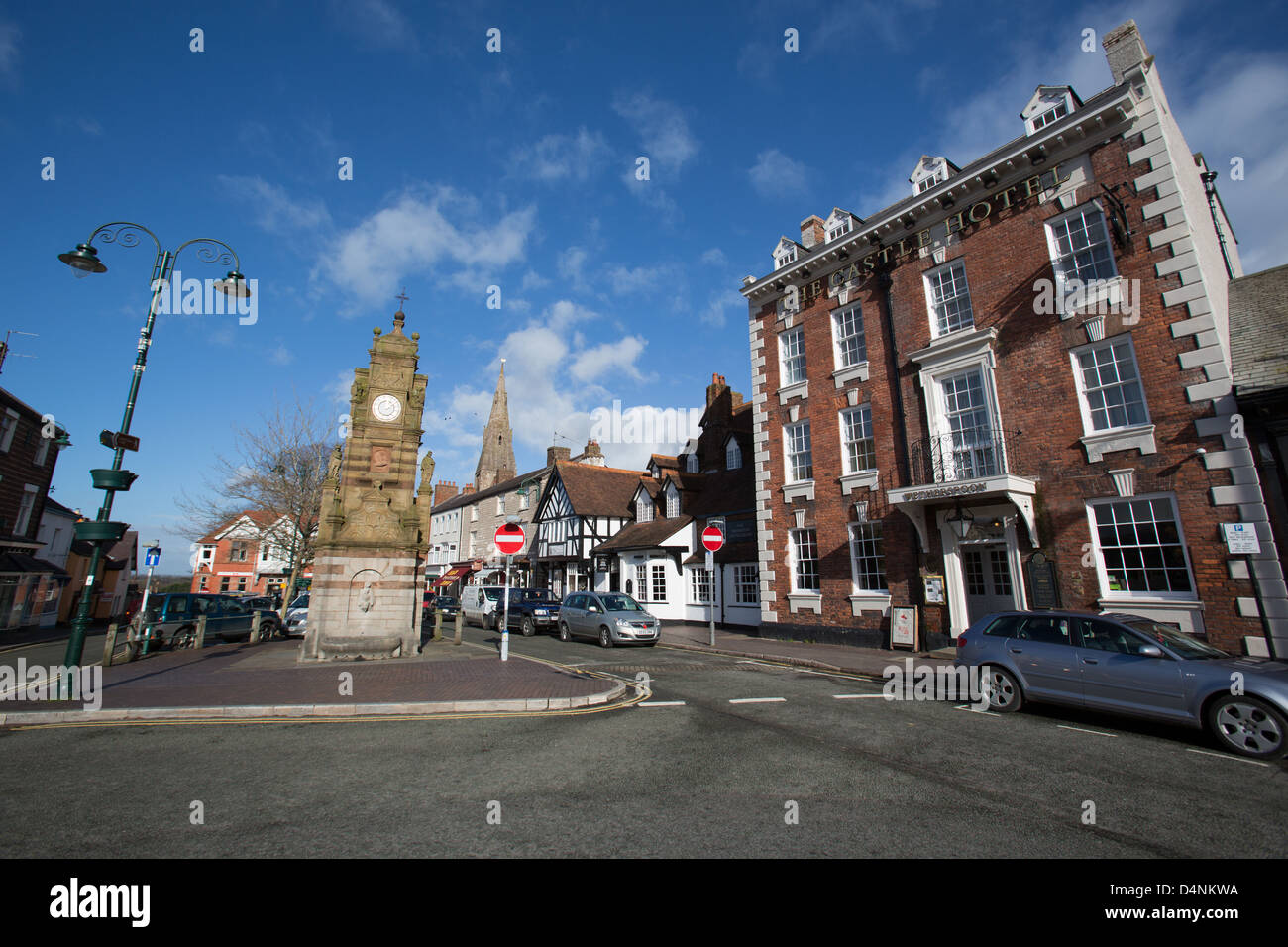 Town of Ruthin, Wales. St Peter’s Square in Ruthin town centre Stock ...