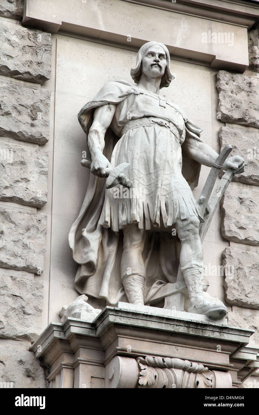 Vienna, Austria - statue in Neue Burg (part of Hofburg palace) facade ...