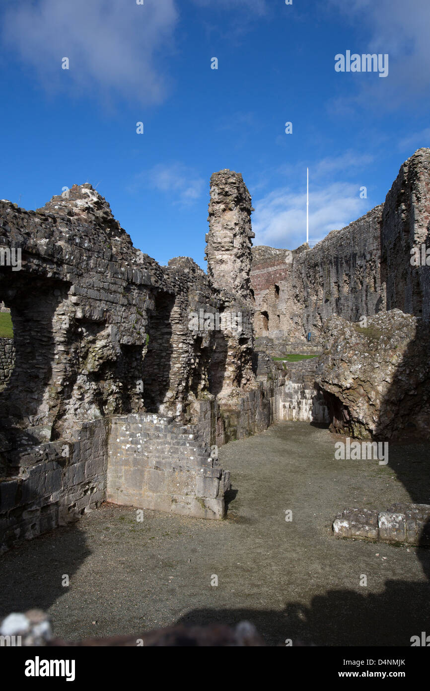 The town of Denbigh, Wales. Picturesque view of the 14th century Green ...