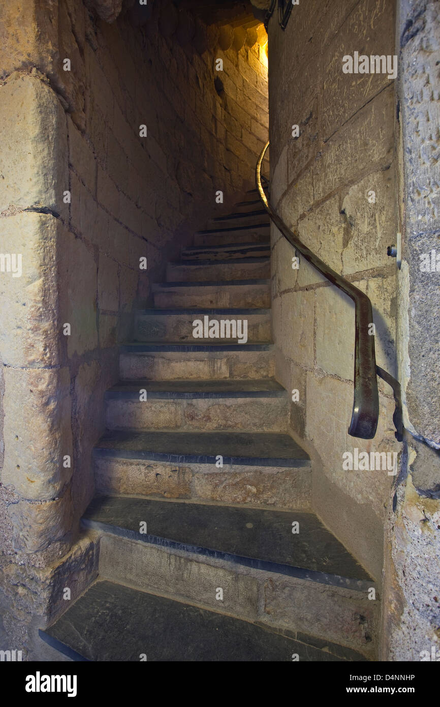 A stone staircase in the Chateau at Angers in France Stock Photo - Alamy