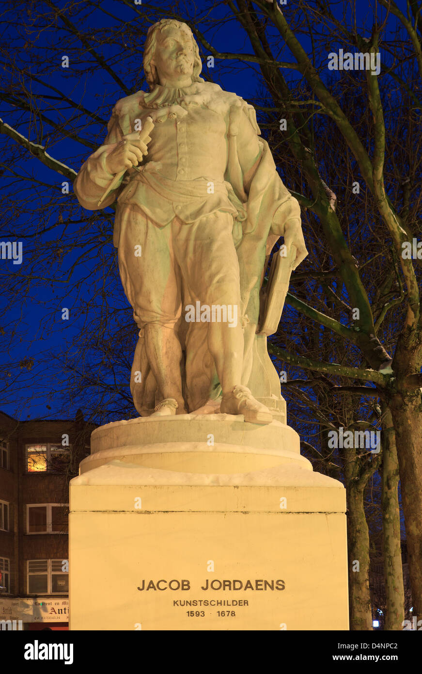 Statue of the 17th-century Flemish Baroque painter Jacob Jordaens (1593 ...