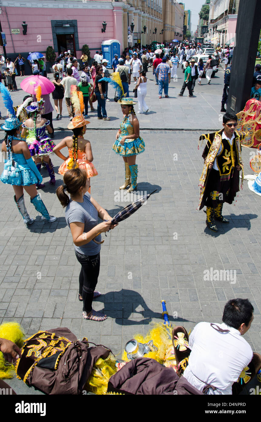 Candelaria folk parade in Lima downtown. Peru Stock Photo - Alamy