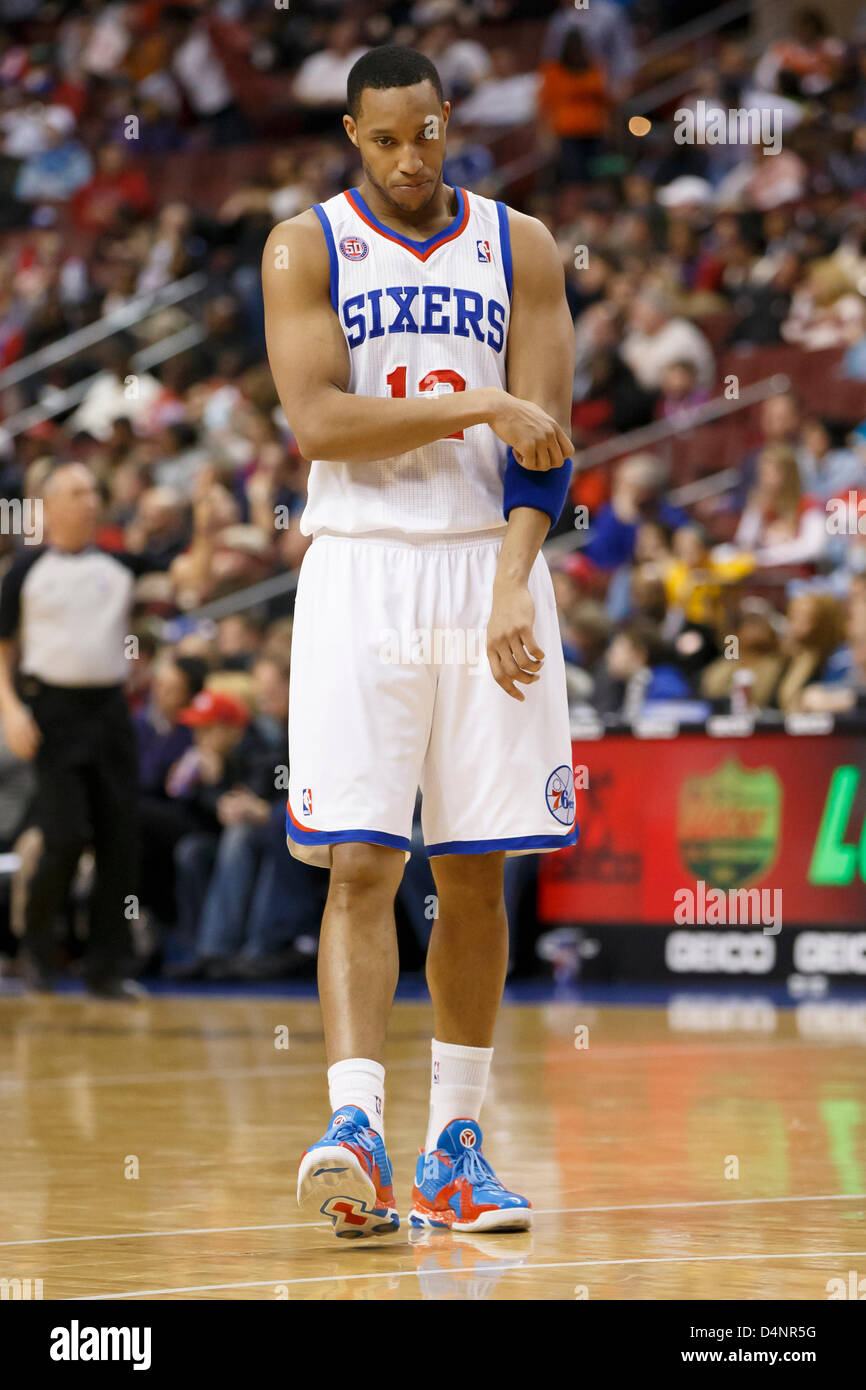 March 16, 2013: Philadelphia 76ers small forward Evan Turner (12) looks ...