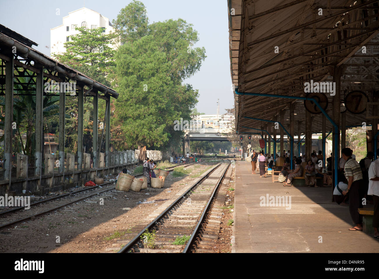 Yangon railway station Burma Stock Photo - Alamy
