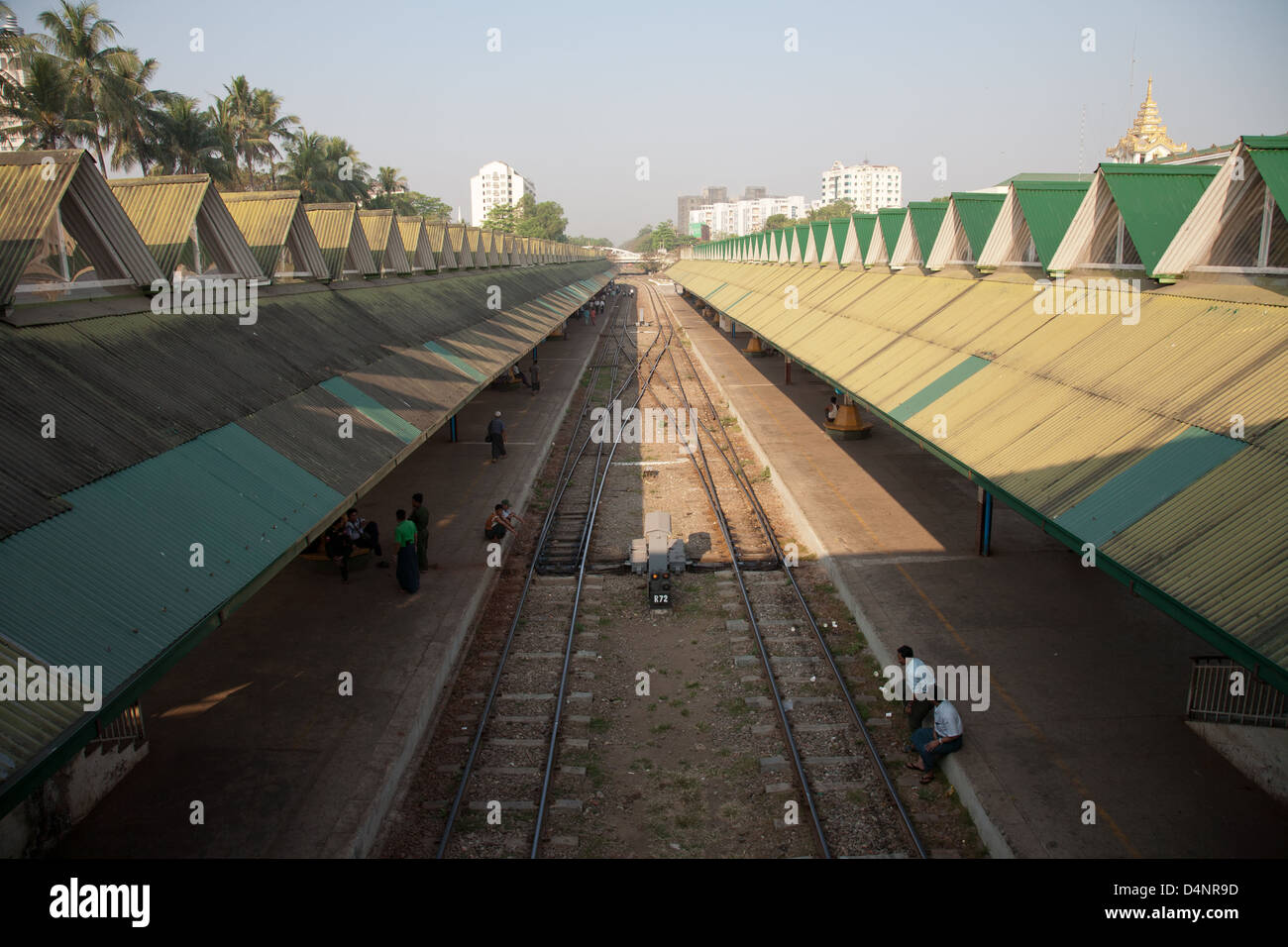Yangon railway station Burma Myanmar Stock Photo - Alamy