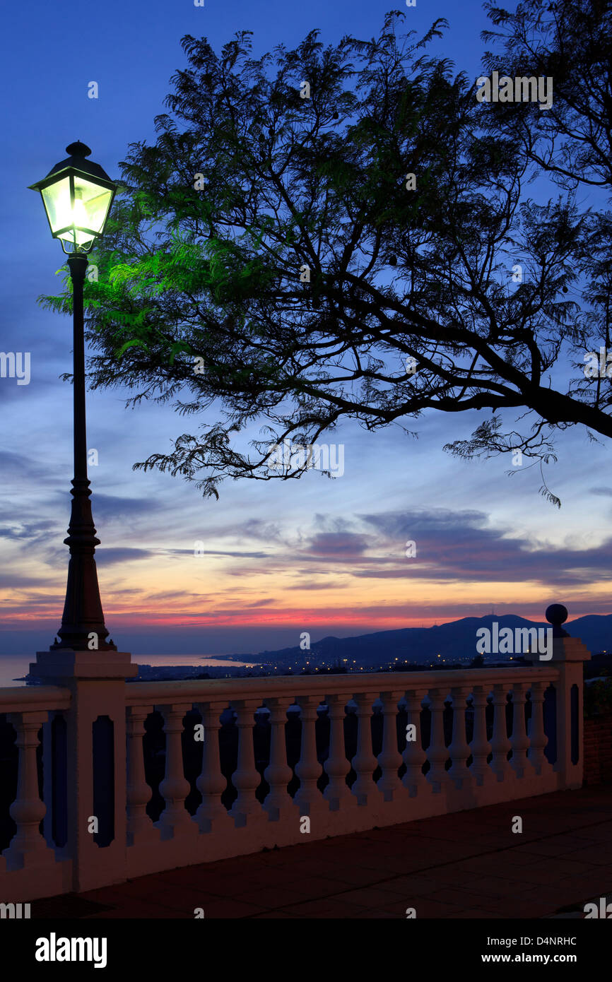 A promenade with a sunset view over Nerja, Spain Stock Photo - Alamy