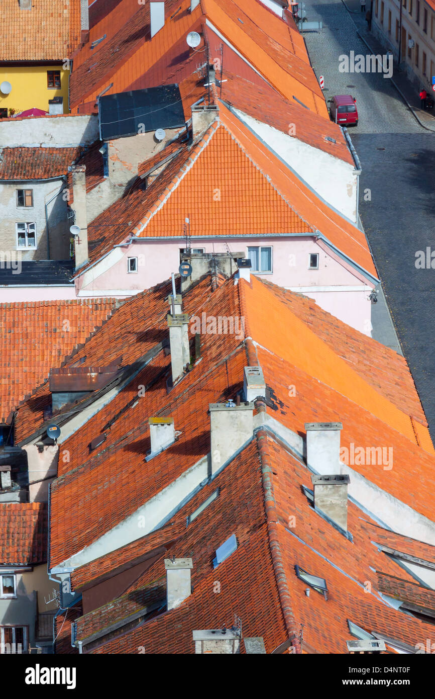 Aerial view - red roofs, Reszel town, Poland Stock Photo - Alamy