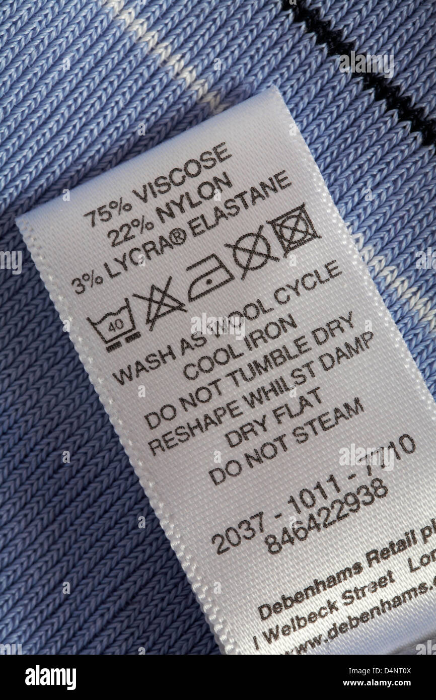 label showing washing instructions in garment Stock Photo: 54569562 - Alamy