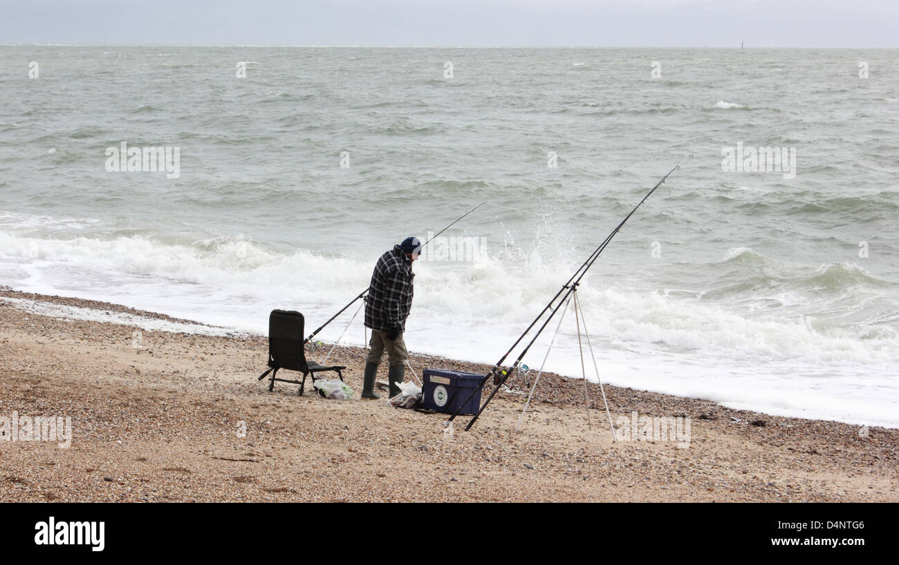 Fishing hobby at the beach hi-res stock photography and images - Alamy