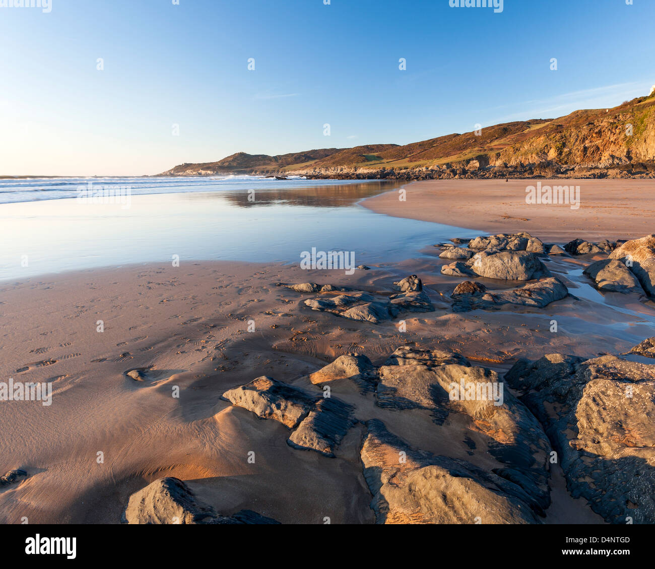 Beautiful Combesgate Beach near Woolacombe Devon England UK Stock Photo ...