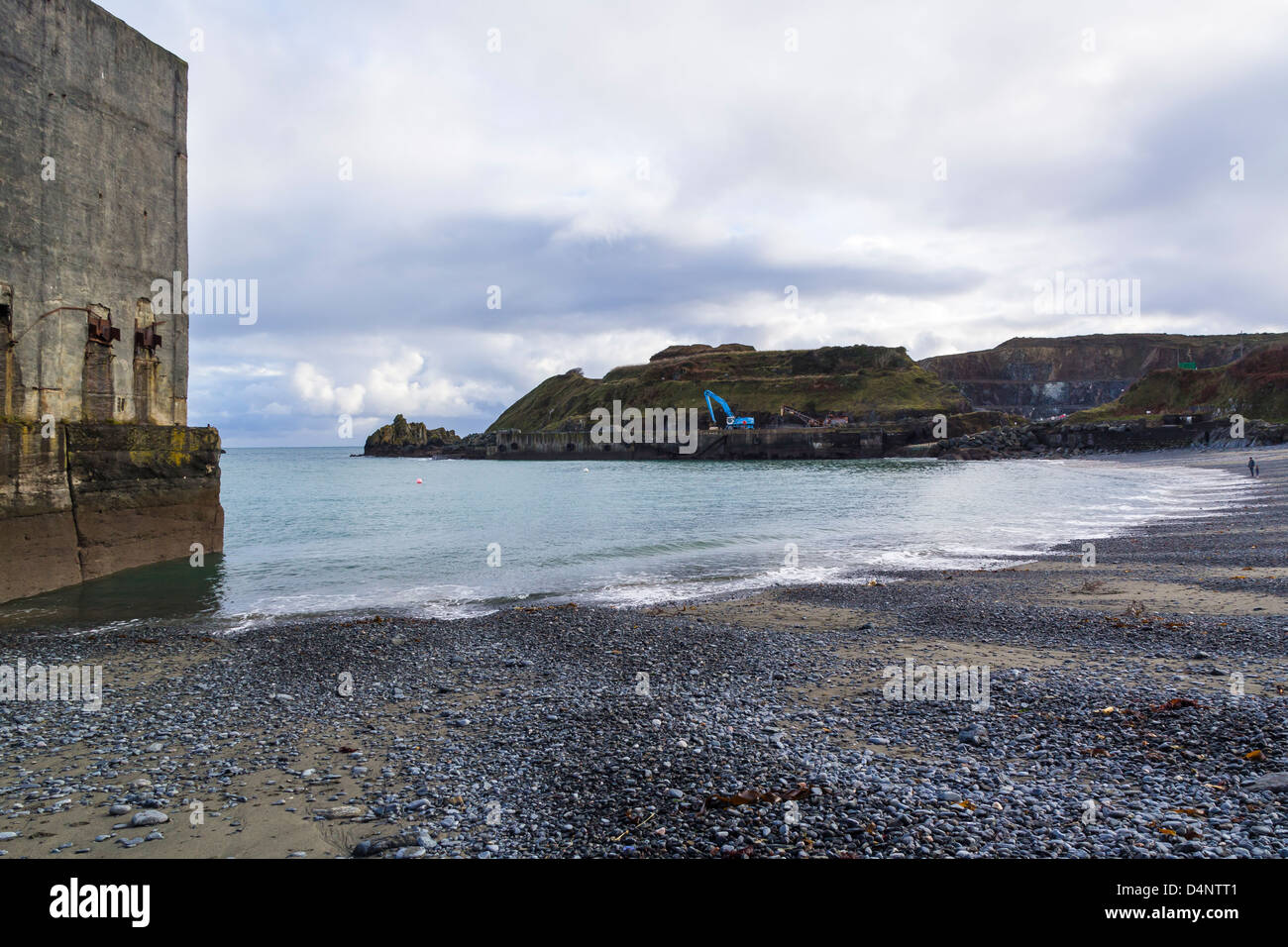 Ore bin on the beach at Porthoustock Cornwall England UK Stock Photo ...