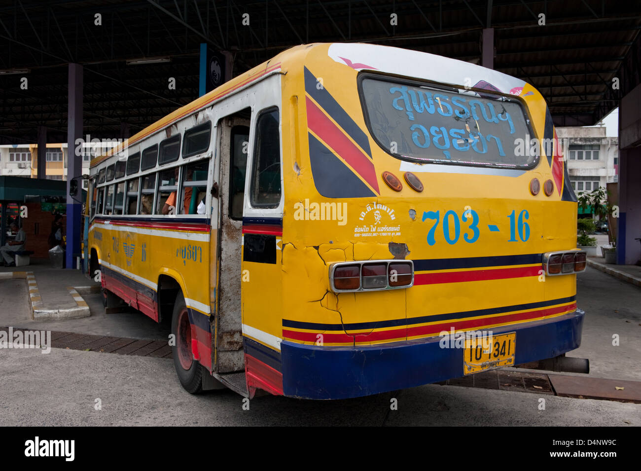 Suphanburi, Thailand, a coach at a bus station Stock Photo - Alamy